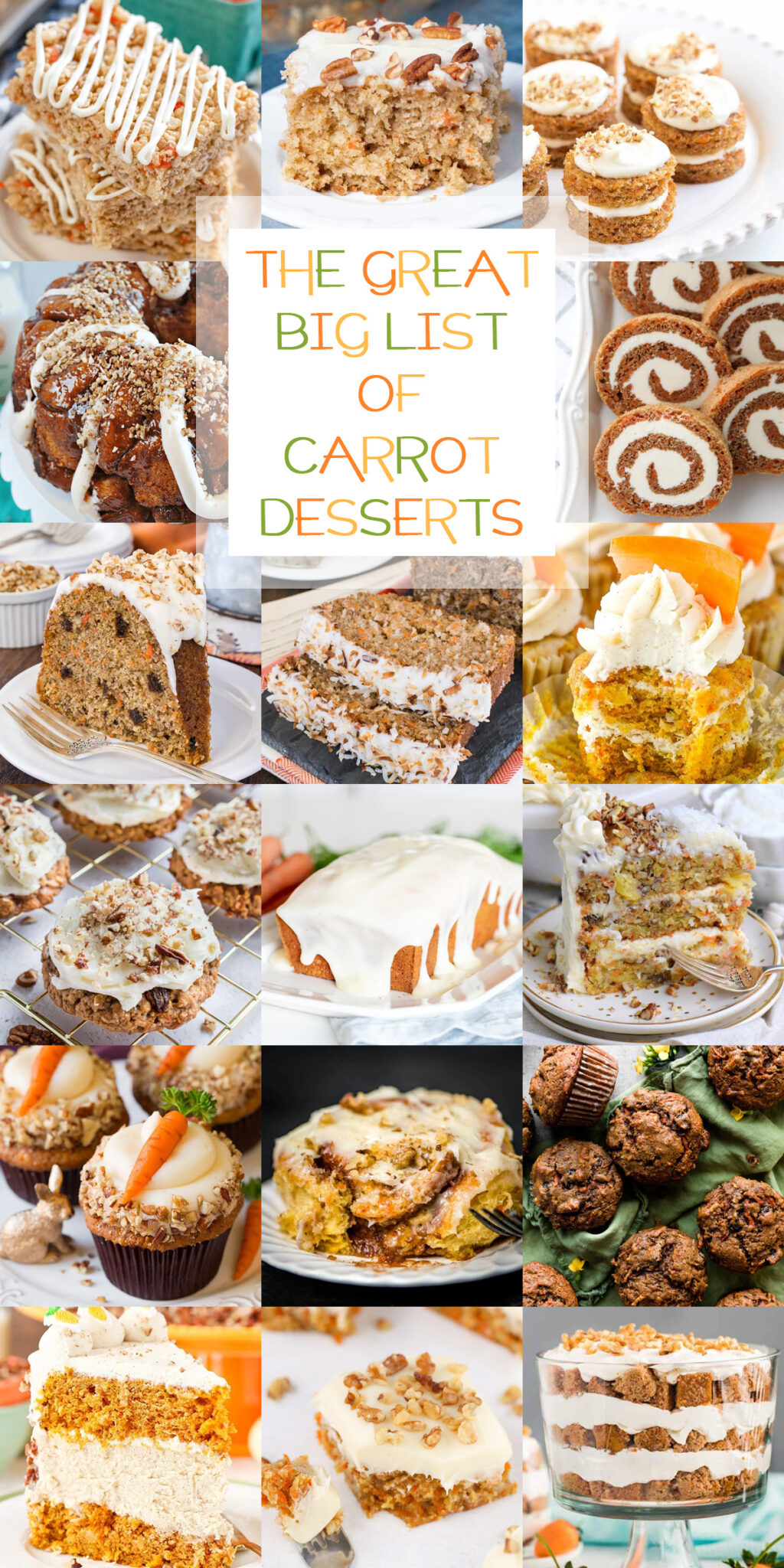 The Great Big List of Carrot Desserts • Sarahs Bake Studio
