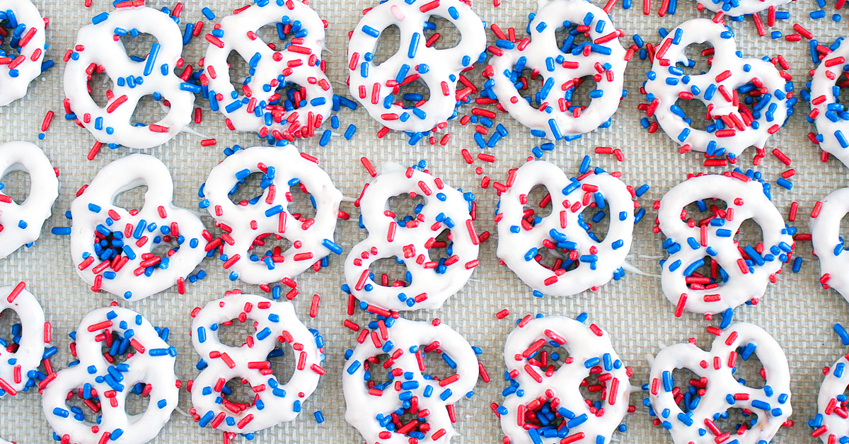 Blue Chocolate Covered Pretzels
